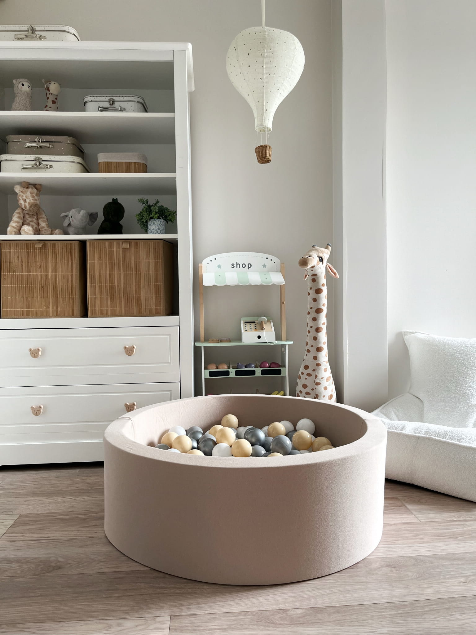 Premium Cotton Play Ball Pit - Beige | The Baby Den